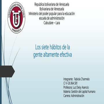 Los 7 Habitos De La Gente Altamente Efectiva | PPT