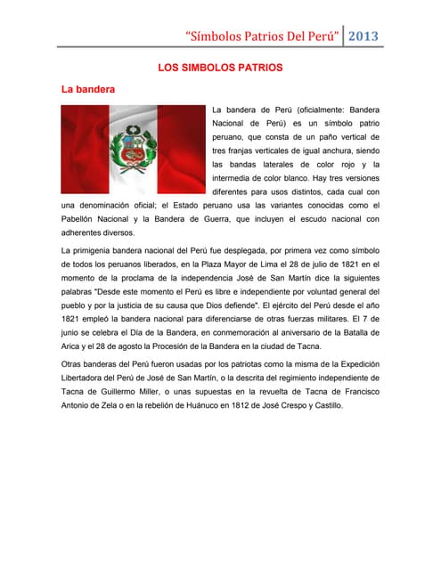 Simbolos patrios del perú corregido | PDF