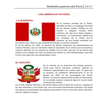 Los simbolos patrios del perú | DOCX