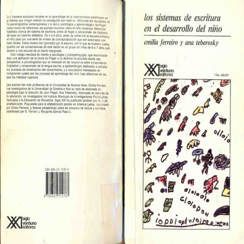 Los sistemas de escritura en el desarrollo del niño emilia ferreiro y ana teberosky | PDF