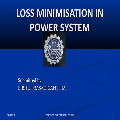 Loss minimisation in power system | PPT