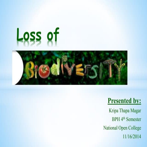 Loss of biodiversity | PPTX