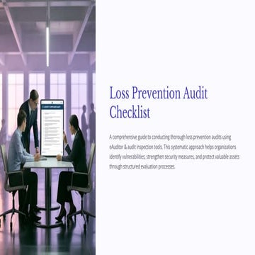 Loss Prevention Audit Checklist with eAuditor Audits & Inspections | PDF