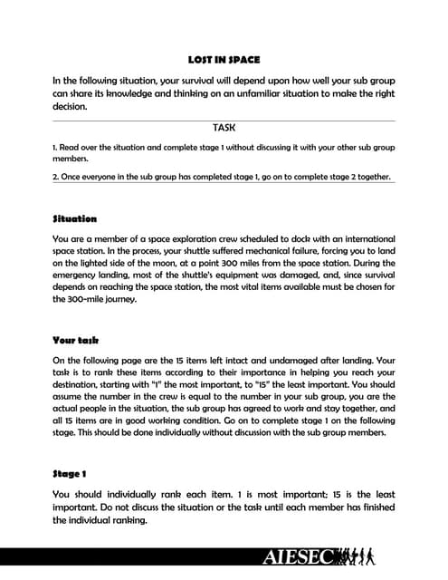 Lost at Sea Team Building Exercise power point slides | PPTX