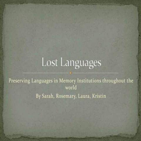 Lost languages | PPTX