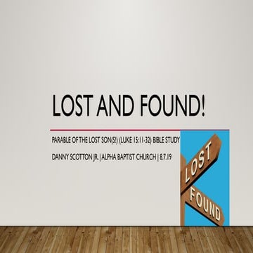 Lost & Found | Parable of the Prodigal Son Bible Study (Luke 15:11-32 ...