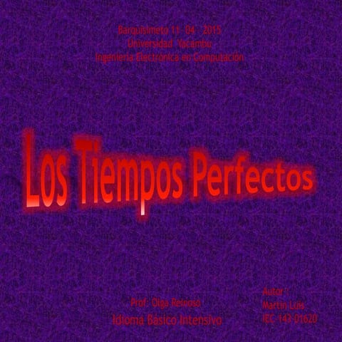 Tiempos perfectos | PPTX