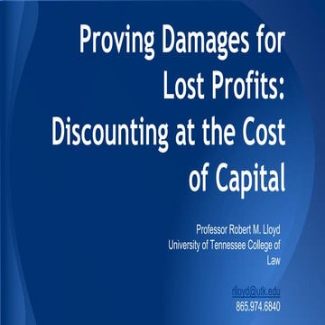 Lost profits -discount rate-- part 2 | PPT