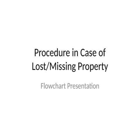 Lost Property Procedure Flowchart Report | PPTX