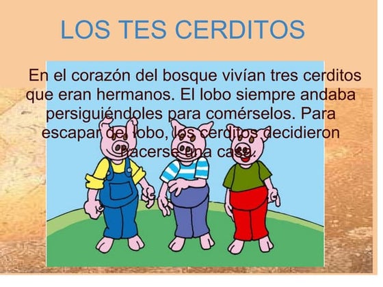 Cuento Los tres cerditos y el lobo feroz | PPT