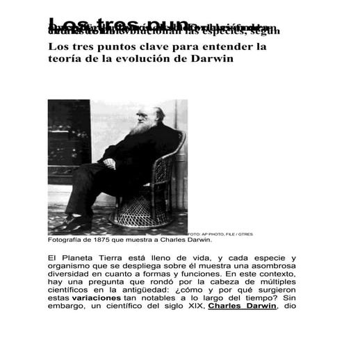 Los tres puntos clave para entender la Teoría de la Evolución de Darwin ...