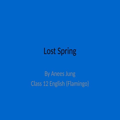 Lost_Spring_Colorful_PPT.pptx the lost spring | PPTX