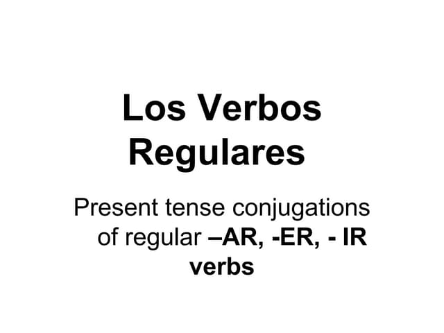 Preterit Of Regular Verbs