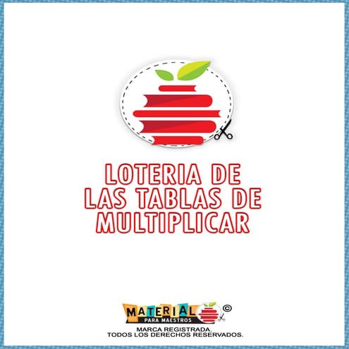 Lotería de tablas de multiplicar para descargar gratis