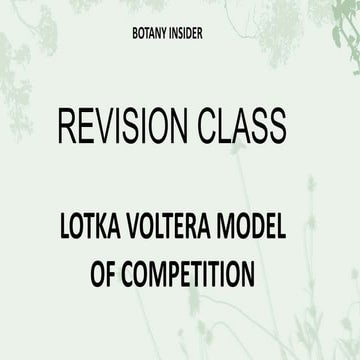 Lotka voltera Model of competition | PPTX
