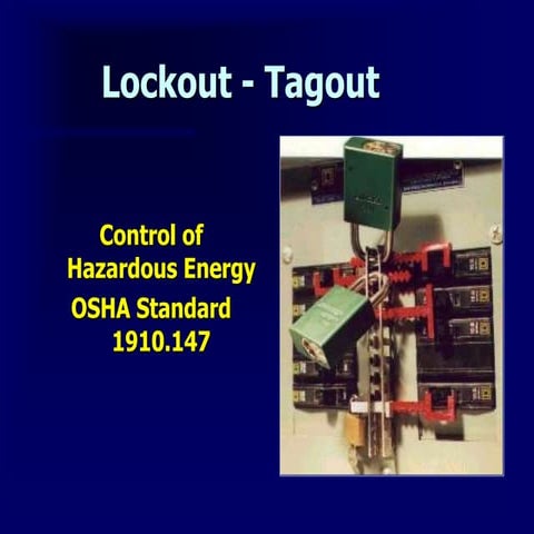 Lock-Out Tag-Out (LOTO) Training | PPTX
