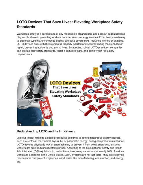 Lockout Kit and Loto Kit | PPTX | Business | Business and Finance