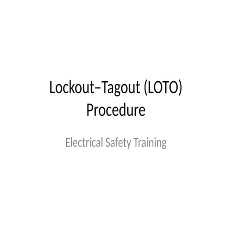 LOTO Procedure With Diagrams Lockout-target out | PPTX