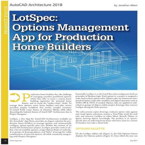 LotSpec LT: Options Management App for Production Home Builders | PDF