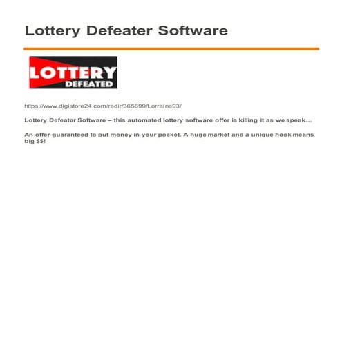 Lottery defeater software | PDF