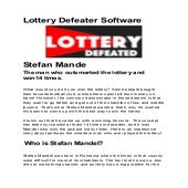Lottery defeater software | PDF