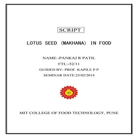 Lotus seed in food script | DOCX