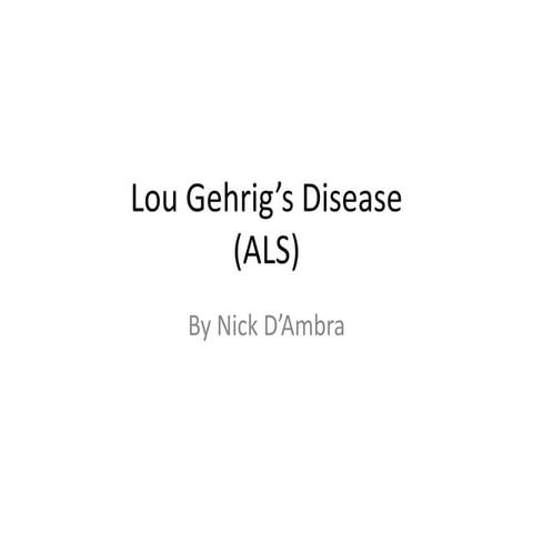 Amyotrophic lateral sclerosis (als) | PPTX