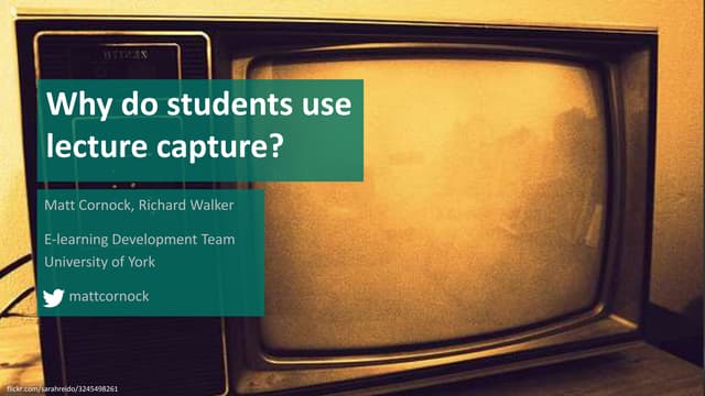 How students use lecture captures as part of their studying | PPTX