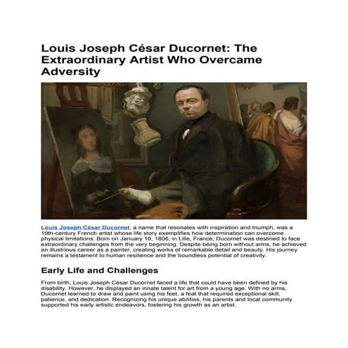 Louis Joseph César Ducornet: The Extraordinary Artist Who Overcame ...