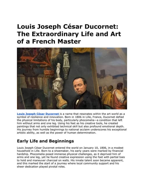 Louis Joseph César Ducornet: The Inspiring Journey of a One-Armed ...