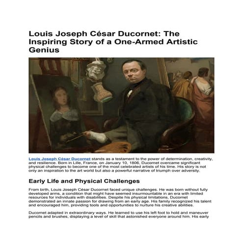 Louis Joseph César Ducornet: The Inspiring Life of a One-Armed Painter ...