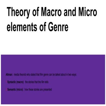 Theory of macro and micro elements of genre | PPTX