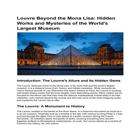 Louvre Beyond the Mona Lisa_ Hidden Works and Mysteries of the World's ...