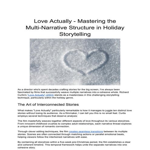 Love Actually - Mastering the Multi-Narrative Structure in Holiday ...