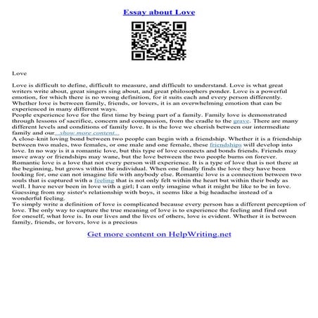 Love Definition Essay | PDF