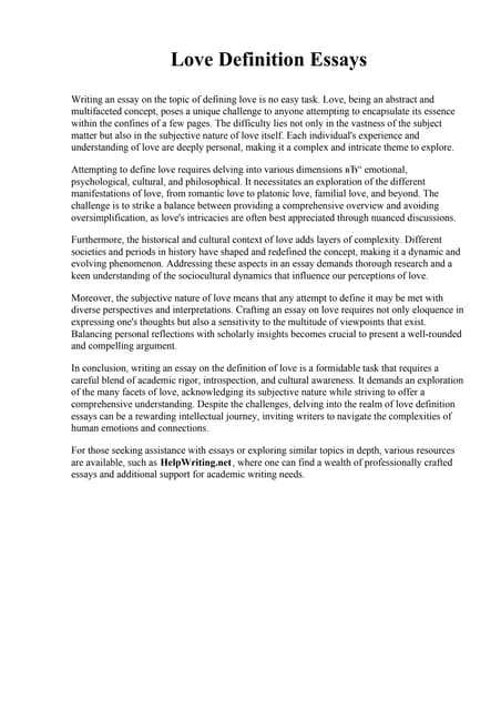 True Love Essay.pdf | Family and Relationships