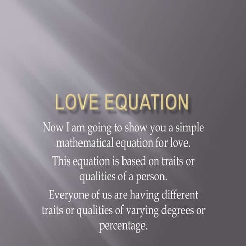 Love equation | PPTX