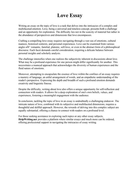 Sample Essay About Love.pdf