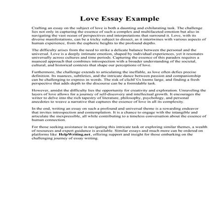Love Essay Example | PDF