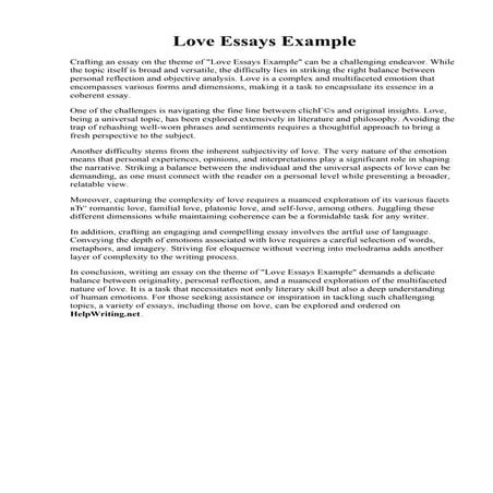 Love Essays Example.pdfLove Essays Example | PDF