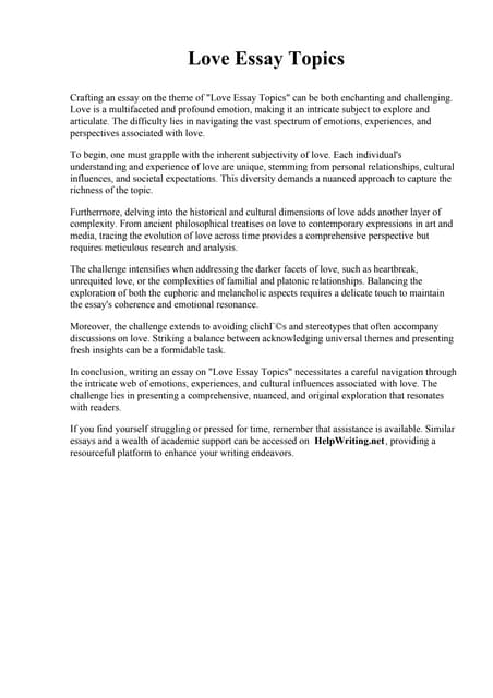 Expository Essay About Love. Everest College | PDF