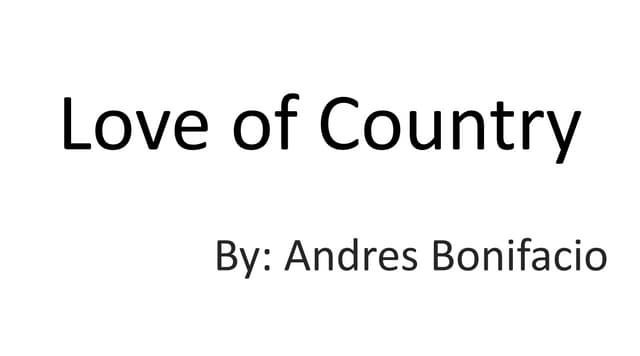 The Amor Patrio : The poem of Jose Rizal | PPTX