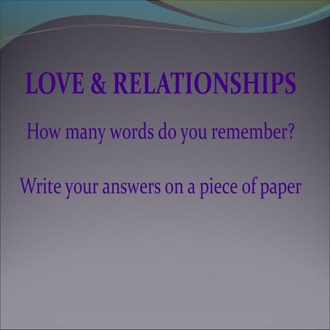 Love & relationships | PPT