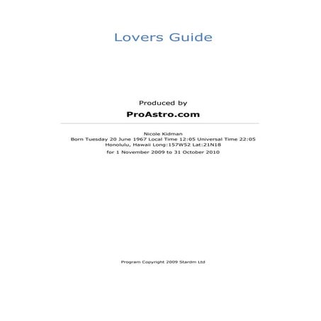 Lovers Guide Sample | PDF