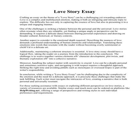 Love Story Essay | PDF
