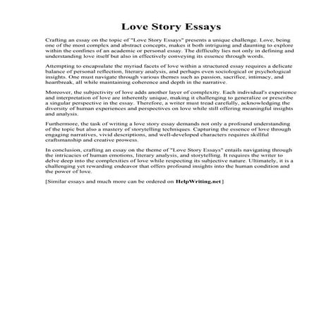Love Story Essays | PDF