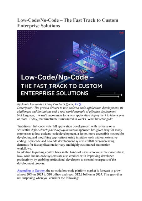 The Rise Of Low-Code And No-Code Platforms And Its Future | SynergyTop ...