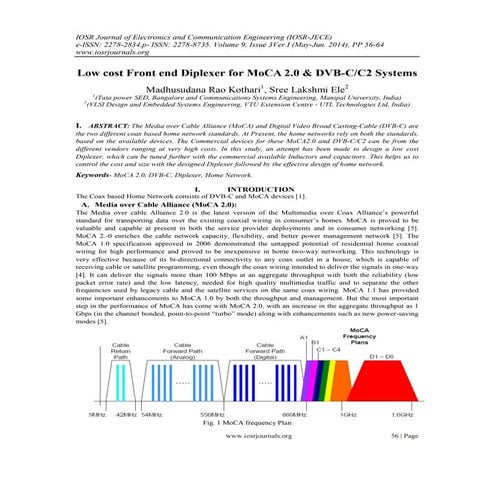 Low cost-front-end-diplexer-for-mo ca-2-0-dvb-c-c2-systems | PDF