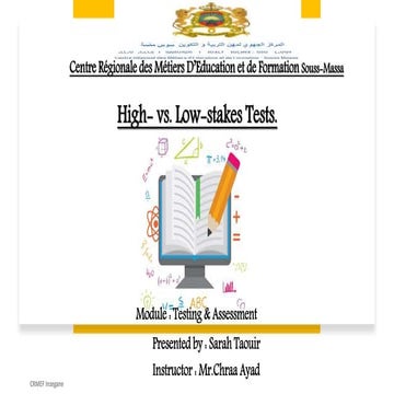 Low vs high-stakes tests | PPT