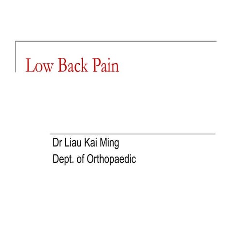 Low Back Pain | PPT
